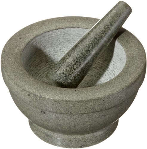 Cilio Giant Green Granite Mortar and Pestle, 5 by 6.75-Inch Diameter ...