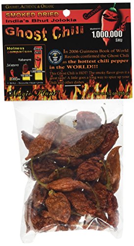 Smoked Dried Ghost Chili Pepper - Organic, Authentic Indian Bhut ...
