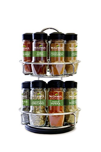 McCormick Gourmet Spice Rack, Two Tier Chrome, 16-Count | Spice Grinder ...
